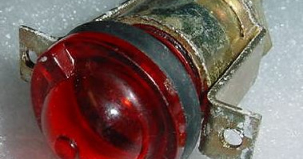 Vintage WWII Aircraft Cockpit Warning Light Assembly
